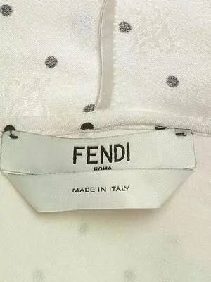 Fendi Karligraphy Polka-dot Silk Midi Dress