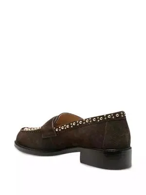 Furla Stud-embellished Leather Loafers