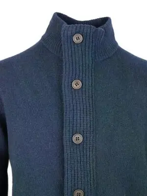 Barbour Elbow-patch Button-up Cardigan - Blue