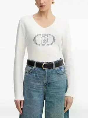Liu Jo Logo-embellished V-neck T-shirt