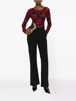 Imperial Floral-devoré Long-sleeve Top