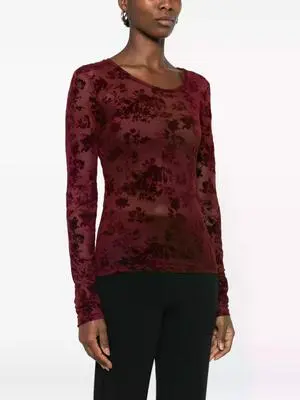 Imperial Floral-devoré Long-sleeve Top