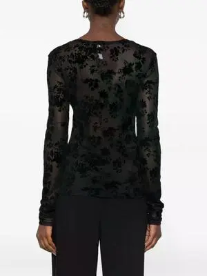Imperial Floral-devoré Long-sleeve Top