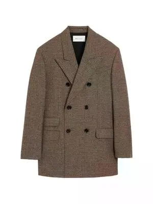 AMI Paris Double-breasted Houndstooth Wool Blazer