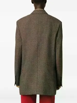 AMI Paris Double-breasted Houndstooth Wool Blazer