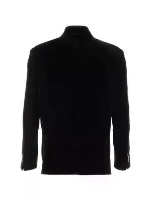 Giorgio Armani Velvet Mandarin-collar Blazer - Black