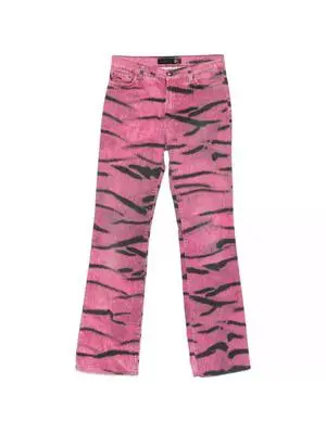Roberto Cavalli 1990s Tiger-print Jeans - Pink