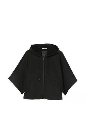 Max Mara Hooded Cape-sleeve Hoodie - Black
