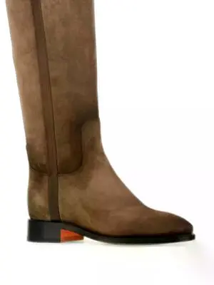 Santoni Buckle-detail Suede Knee-high Boots