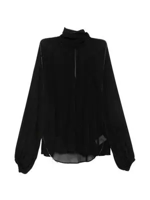 PT TORINO High-neck Sheer Blouse