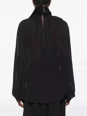 PT TORINO High-neck Sheer Blouse