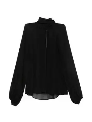 PT TORINO High-neck Sheer Blouse