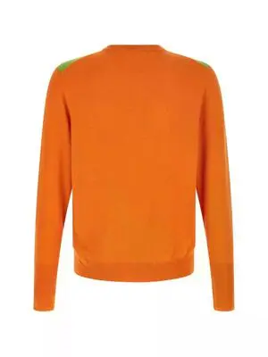 BALLANTYNE Cashmere Diamond Intarsia Crew Neck Sweater - Orange