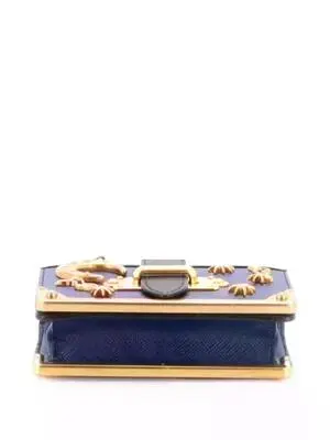 Prada Cahier Embellished Leather Micro Crossbody Bag