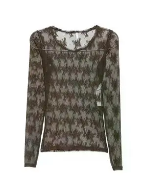 Imperial Floral-lace Long-sleeve Top - Green