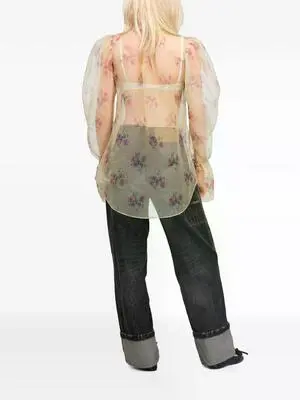 Marc Jacobs Floral Organza Puff Blouse