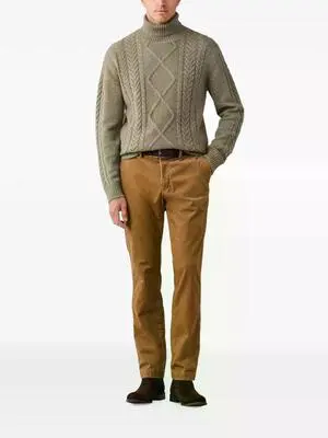 HACKETT LONDON Argyle Cable-knit Sweater