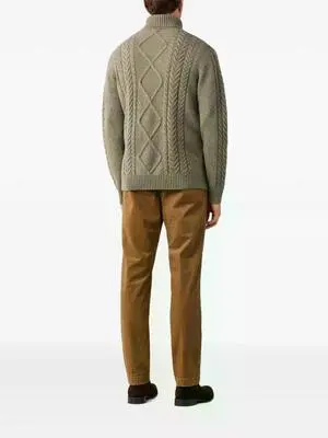 HACKETT LONDON Argyle Cable-knit Sweater