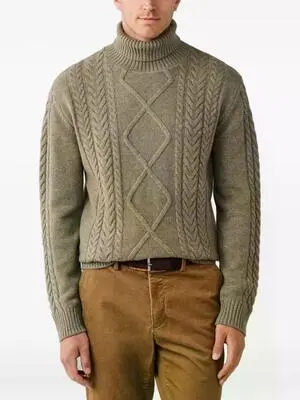 HACKETT LONDON Argyle Cable-knit Sweater