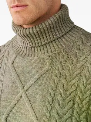 HACKETT LONDON Argyle Cable-knit Sweater