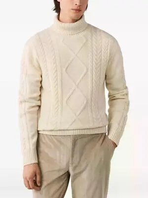 HACKETT LONDON Argyle Cable-knit Knit - Neutrals