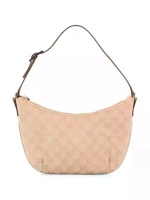 Gucci Monogram Canvas Small Hobo Shoulder Bag - Neutrals