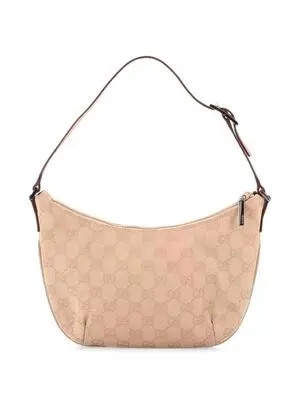 Gucci Monogram Canvas Small Hobo Shoulder Bag - Neutrals