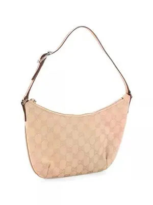 Gucci Monogram Canvas Small Hobo Shoulder Bag - Neutrals