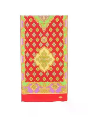 Versace 2000s Baroque-print Scarf - Red
