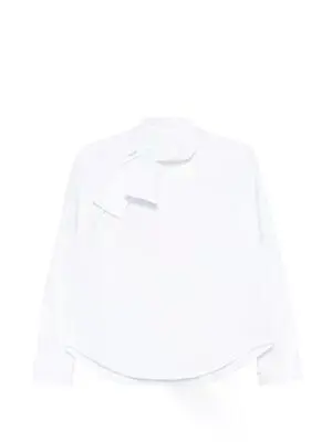 XACUS Pussy-bow Long-sleeve Shirt - Grey