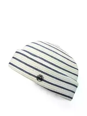 MAISON MICHEL Ugo Striped Straw Beanie Hat - Neutrals