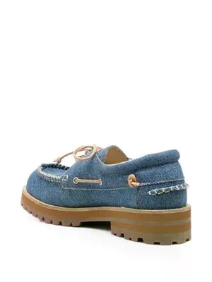 Moschino Contrast-stitch Denim Boat Shoes