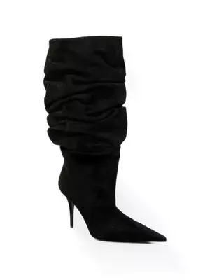 Amina Muaddi Anok Slouched Suede Boots