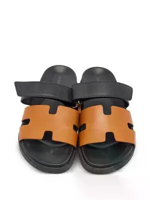 Hermès Chypre Touch-strap Sandals - Brown
