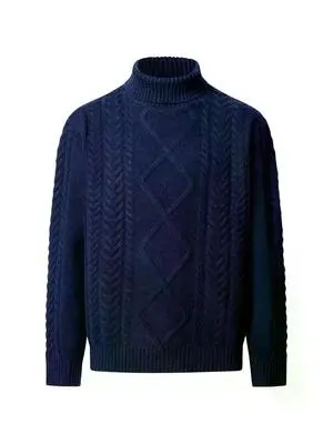 HACKETT LONDON Argyle Cable-knit Sweater - Blue