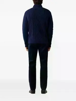 HACKETT LONDON Argyle Cable-knit Sweater