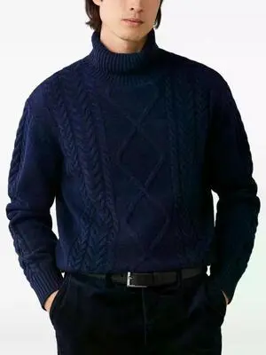 HACKETT LONDON Argyle Cable-knit Sweater