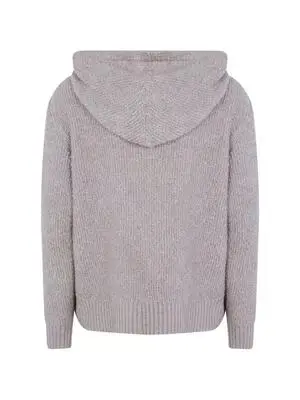 Fabiana Filippi Shearling Textured Bouclé Knit Hooded Jacket
