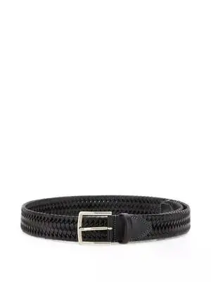 ATHISON Woven Leather Belt - Black