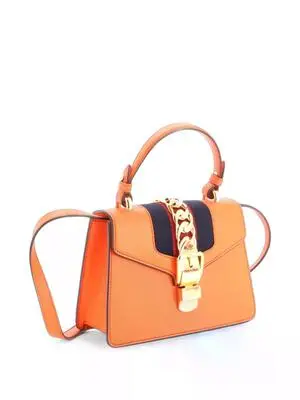 Gucci Sylvie Top Handle Bag Leather Mini Satchel