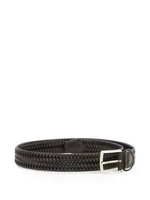 ATHISON Woven Leather Belt - Brown