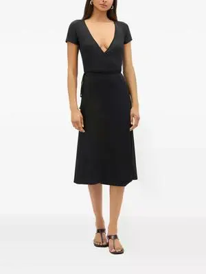 Another Tomorrow Boat-neck Midi Dress