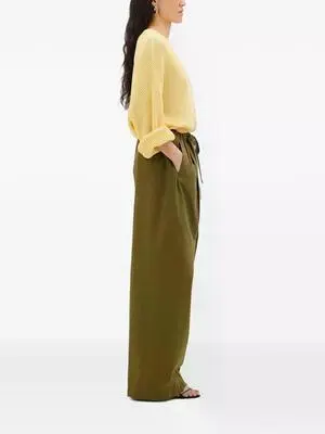 Another Tomorrow Draped Crew-neck Sweater