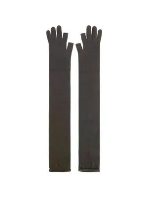 Rick Owens Fine-knit Long Gloves - Grey