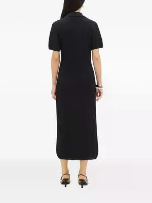 Another Tomorrow Pique-knit Button-front Midi Dress