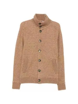 Herno Button-fastening High-neck Cardigan - Brown