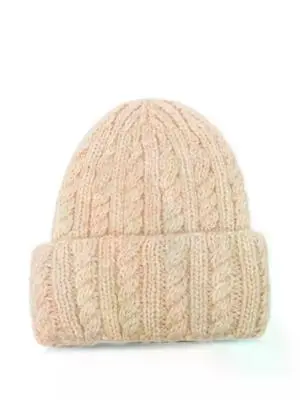 Moncler Cable-knit Logo-patch Beanie - Neutrals