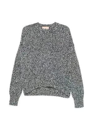 Plan C Muliné Crew-neck Sweater - Blue