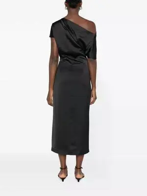 Imperial One-shoulder Twist-detail Midi Dress
