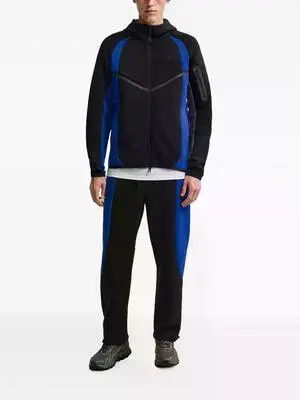 Nike Tech Colour-block Full-zip Fleece Windrunner Jacket - Black